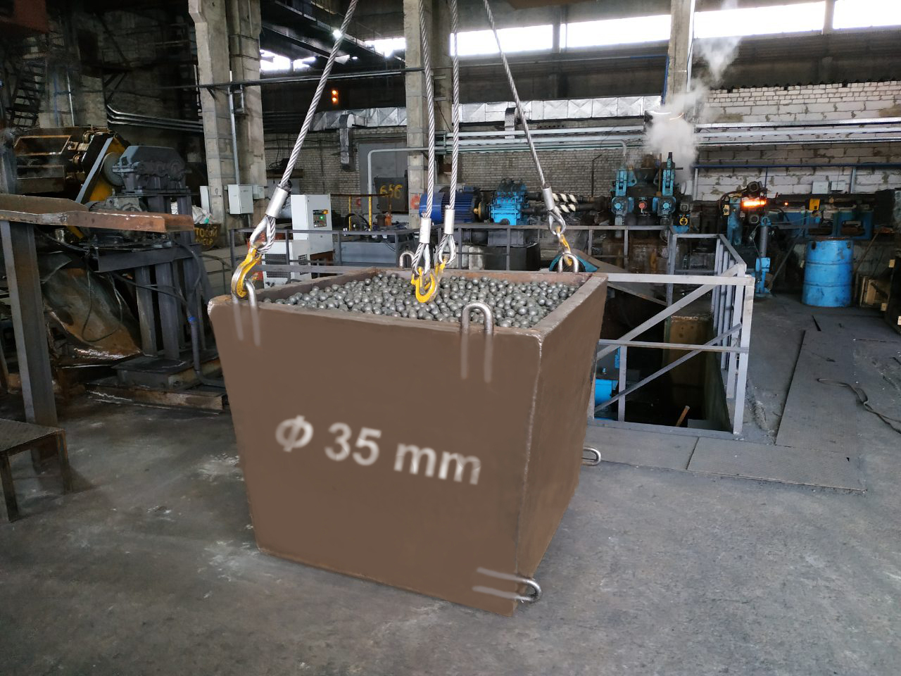 Measurement the bulk weight of 35mm steel grinding balls produced by ...